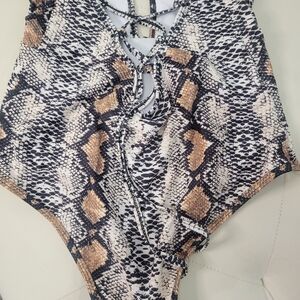 Zaful | Swim | Nwt One Piece Snake Print Bathing Suit | Poshmark